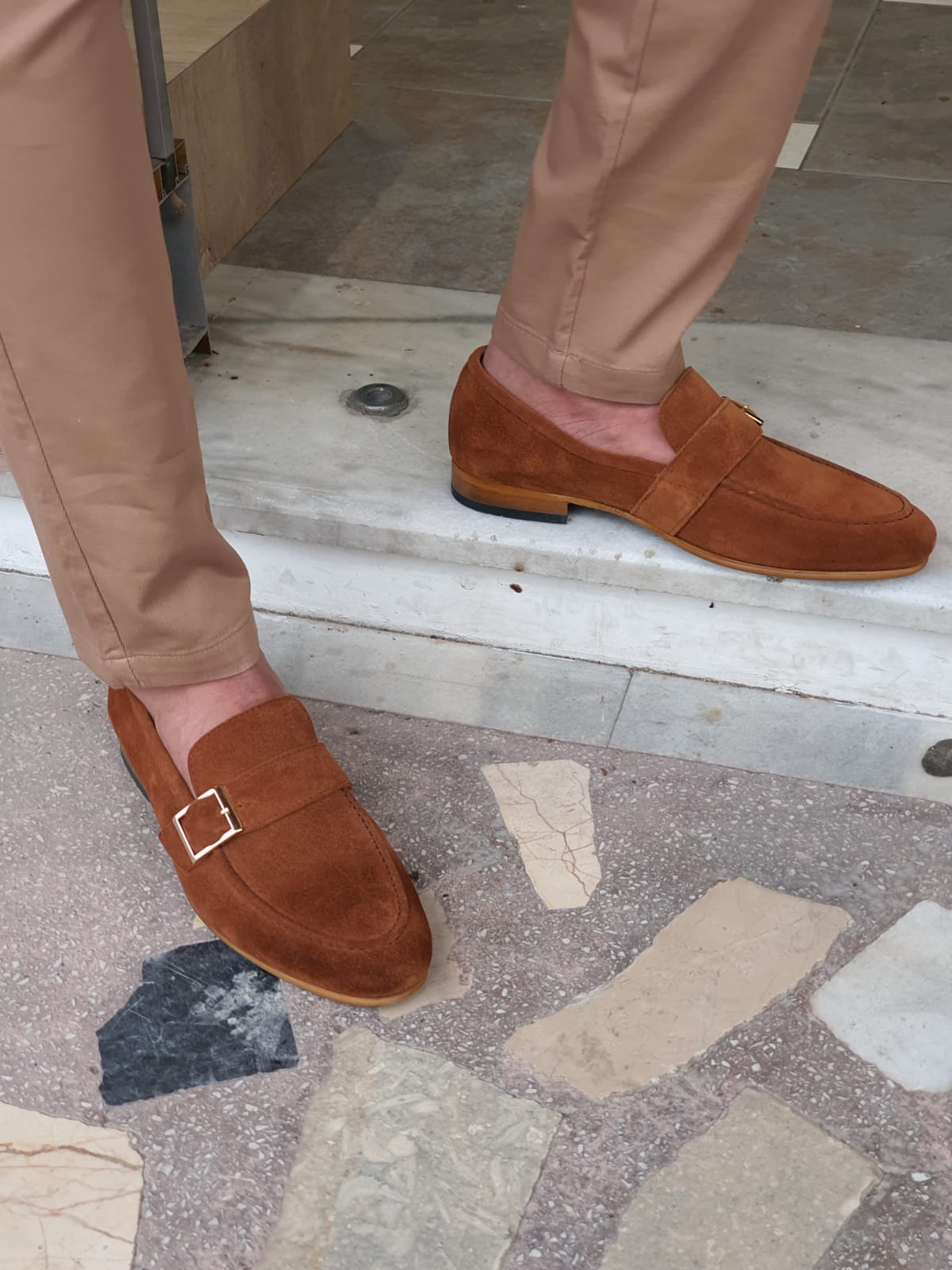 Brown Suede Buckle Loafers for Men – SARDINELLI