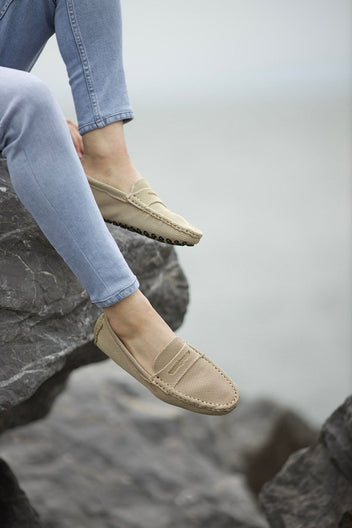 Mens Beige Penny Loafers – SARDINELLI